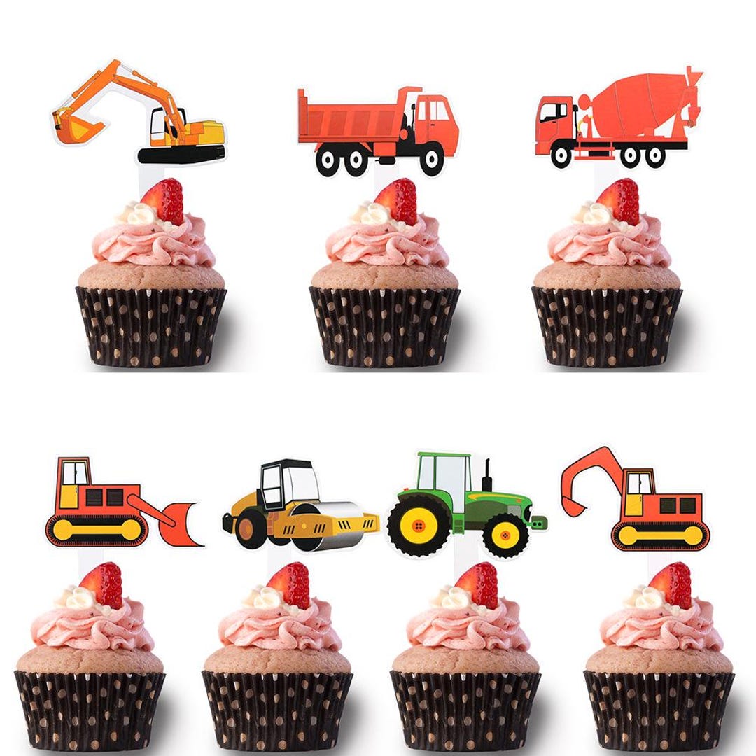 Construction Truck Excavator Theme Party Cake Inserts, Children's ...