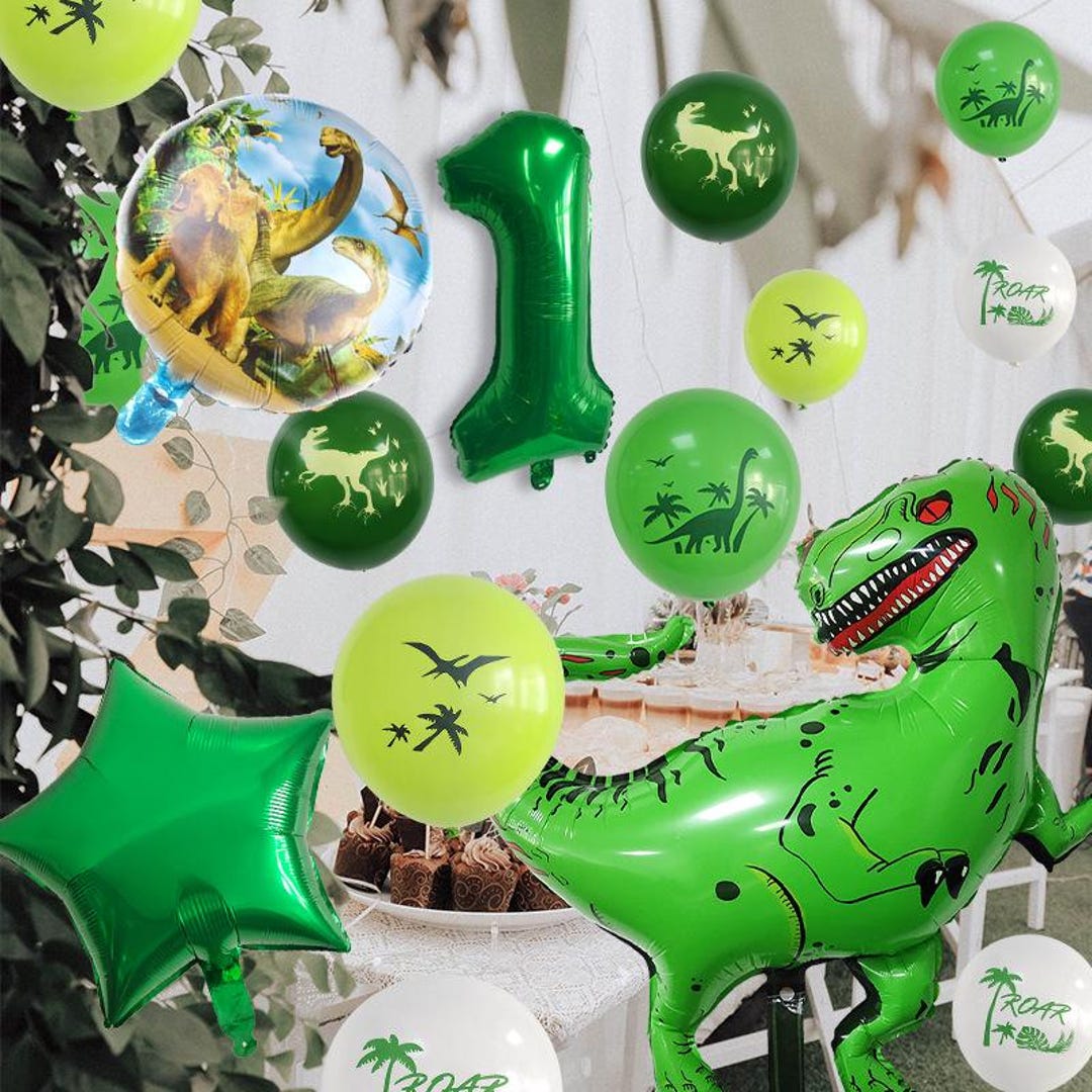 Dinosaur Number Balloon Set, Boys Theme Balloon, Balloon Sculpture ...