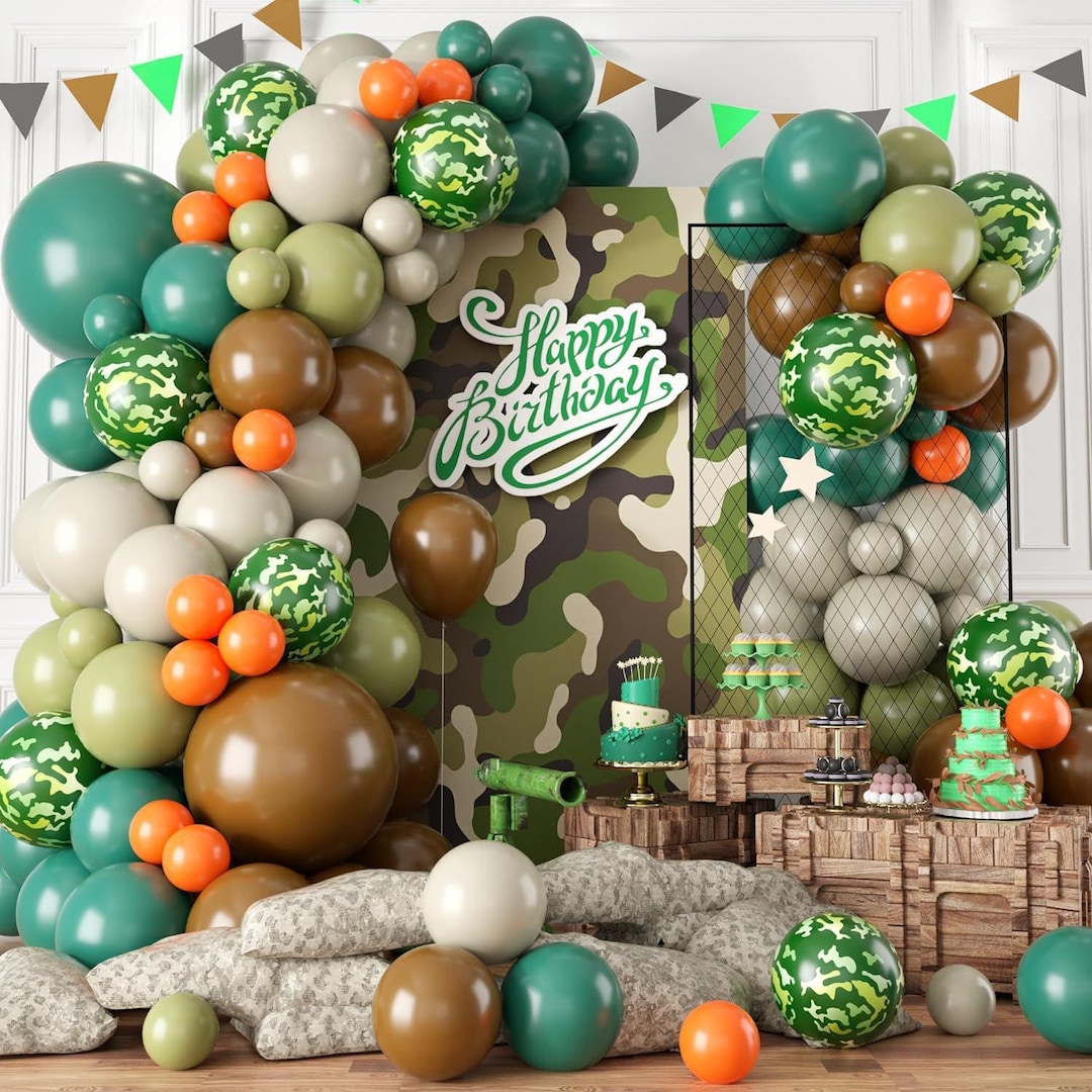 Camouflage Military Theme Balloon Arch Set, Balloon Garland, Balloon ...