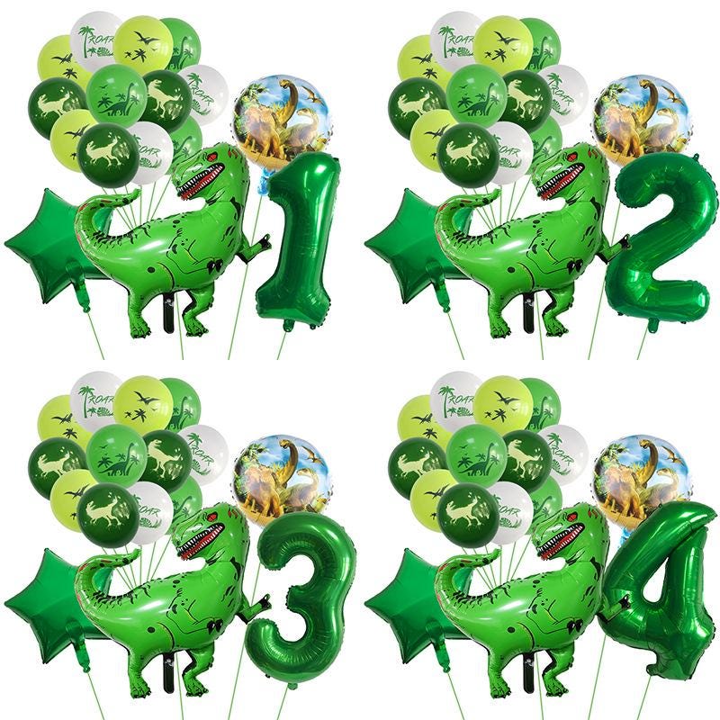 Dinosaur Number Balloon Set, Boys Theme Balloon, Balloon Sculpture ...