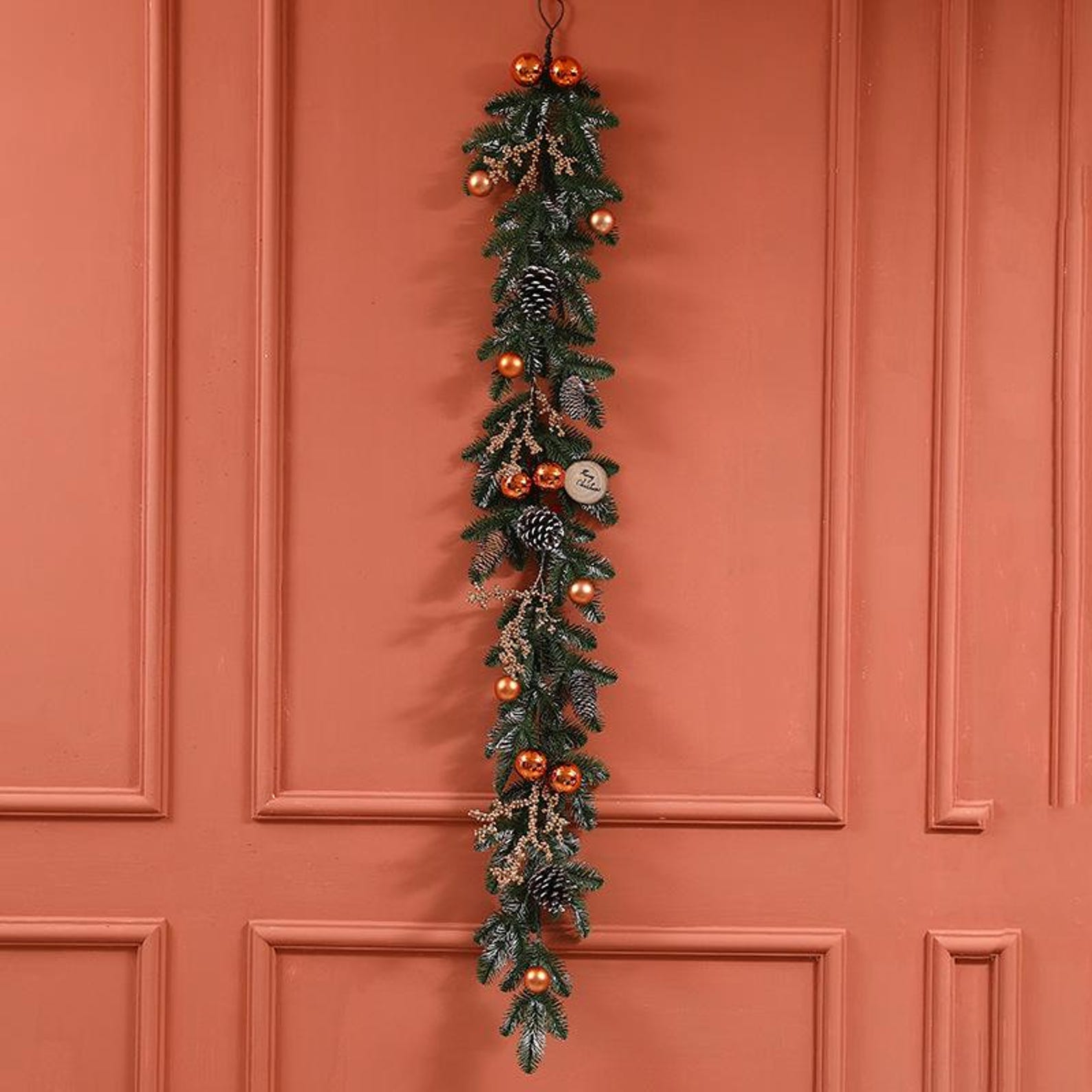 Festive Christmas Wreath and Garland Set | Holiday Door Décor | Winter ...