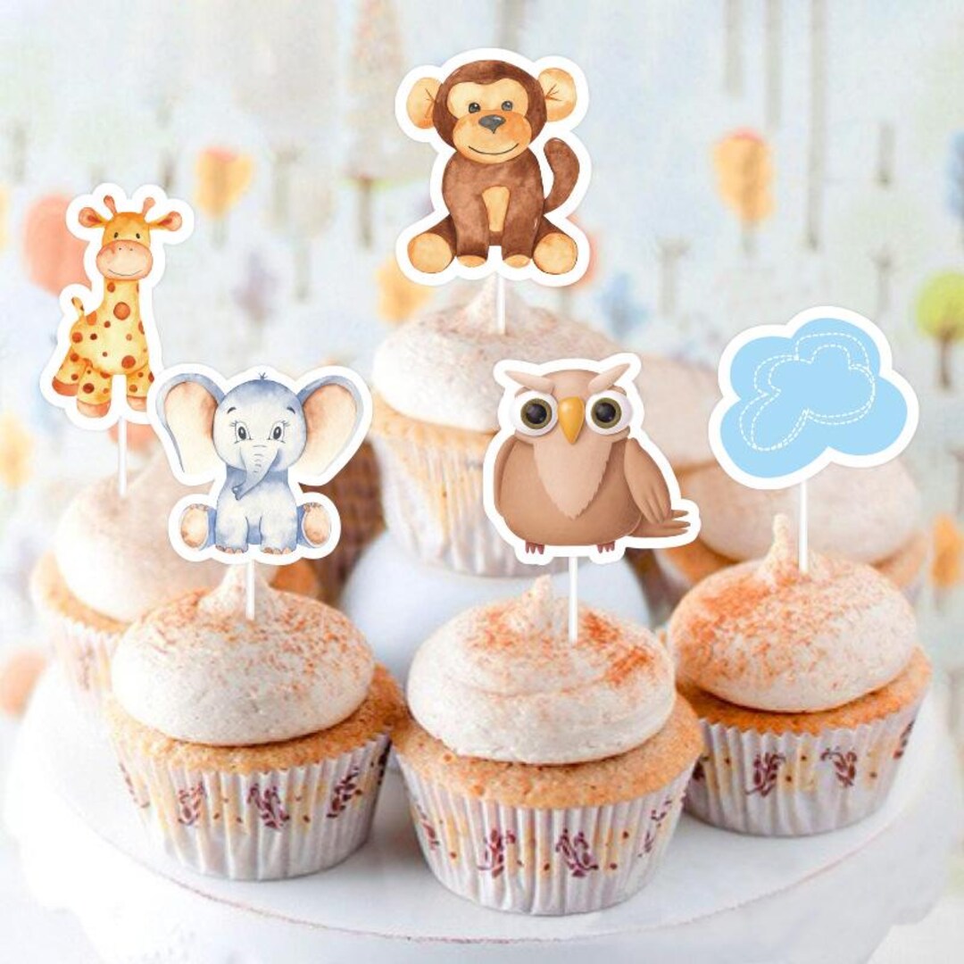 Tropical Rainforest Birthday Cake Inserts, Forest, Leaf, Lion, Elephant ...