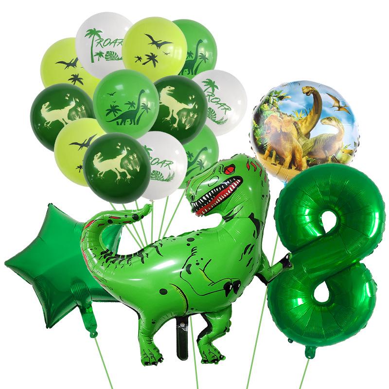 Dinosaur Number Balloon Set, Boys Theme Balloon, Balloon Sculpture ...