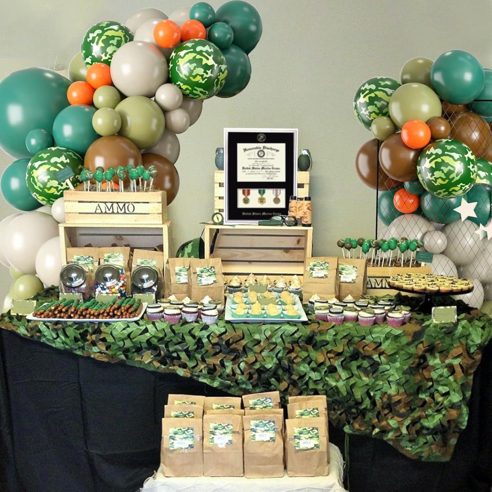 Camouflage Military Theme Balloon Arch Set, Balloon Garland, Balloon ...