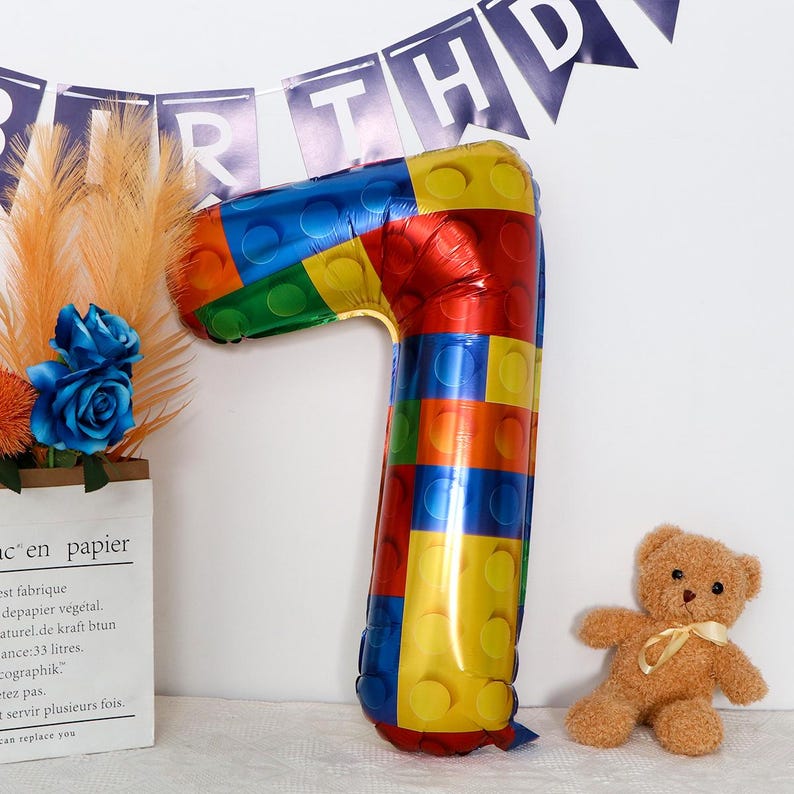 32 Inch Lego Building Blocks Pattern Balloons, Birthday Party ...