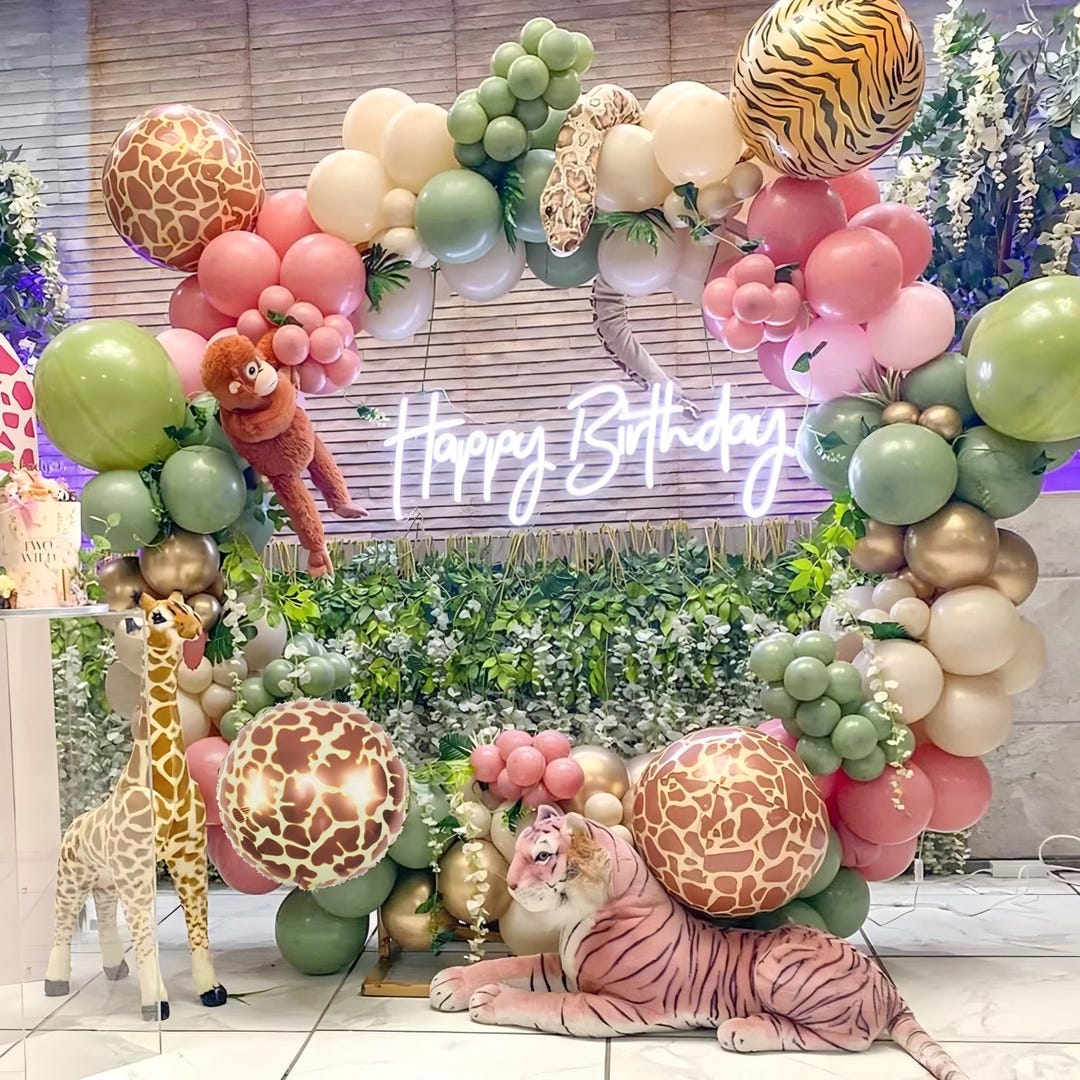 Jungle Tiger Stripe 4D Balloon Arch Set,balloon Garland Kit,forest ...