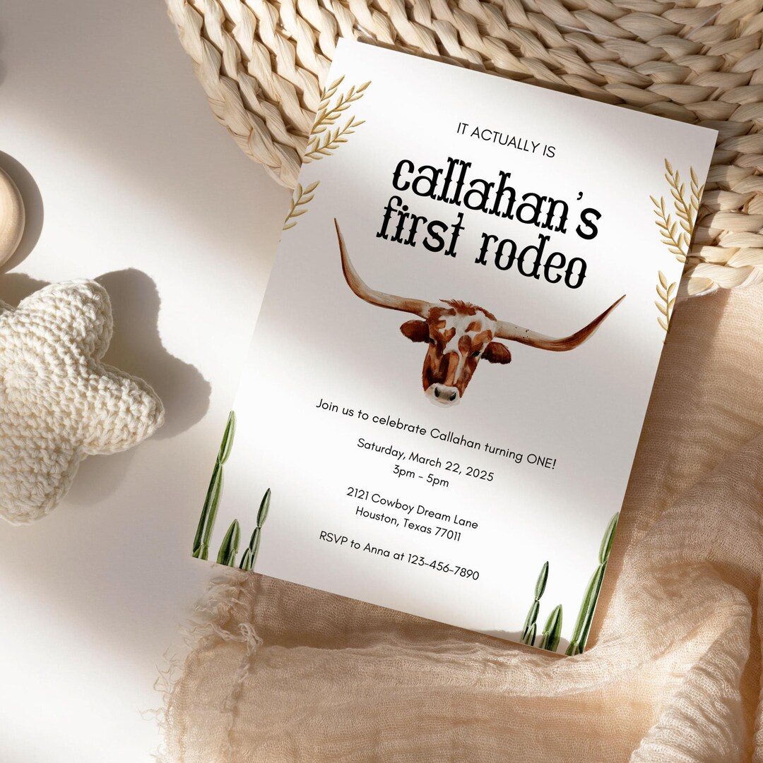 Editable Birthday Invitation, First Rodeo Birthday Party, It Actually ...