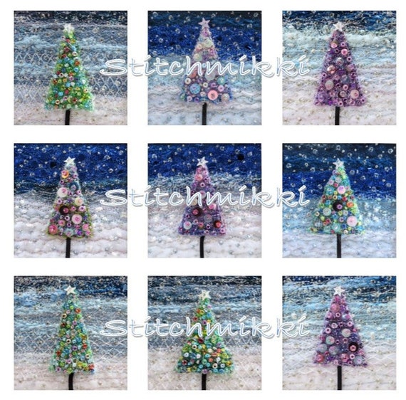 Printable Christmas Tree Images 2 Square Tiles of | Etsy