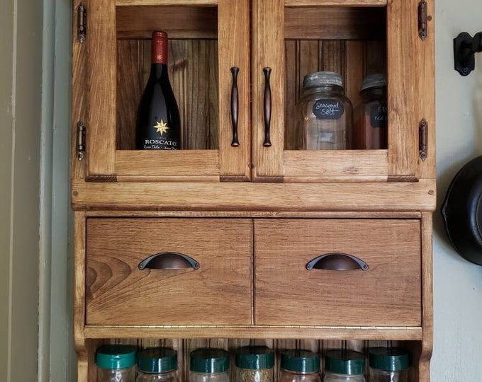 Spice Pantry, Spice Rack, With Drop-down Drawer and Mason Jar Shelf ...