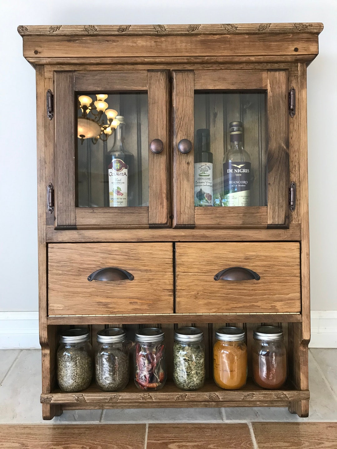 Spice Rack, Spice Pantry, Kitchen Cabinet, Kitchen Cupboard, Glass ...