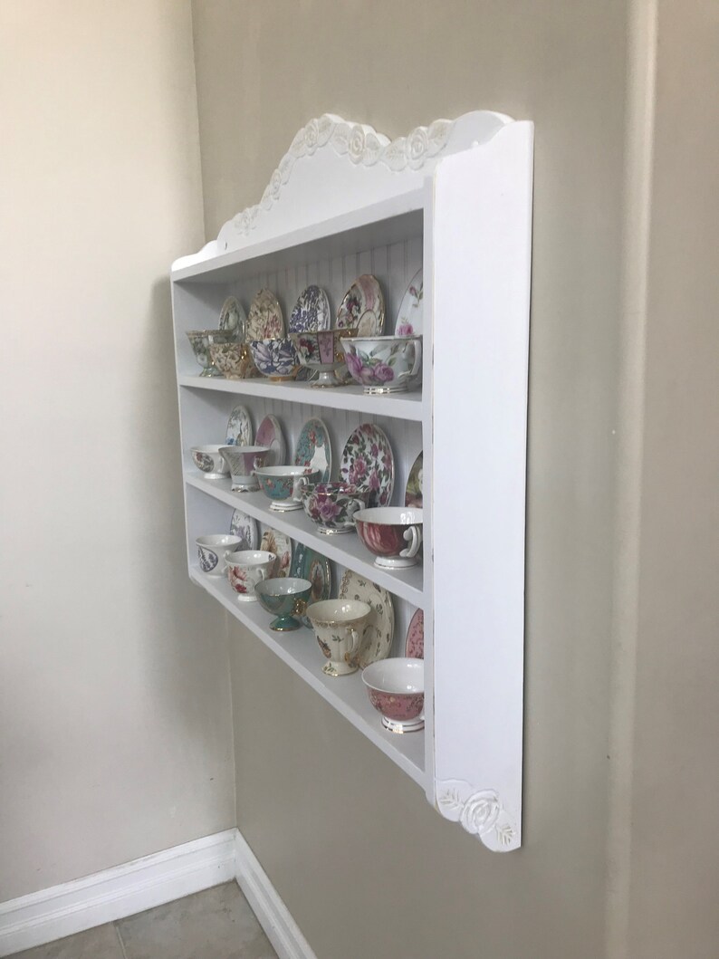 Wooden Teacup Shelf, Teacup Display, Wooden Teacup Collectors Shelf ...