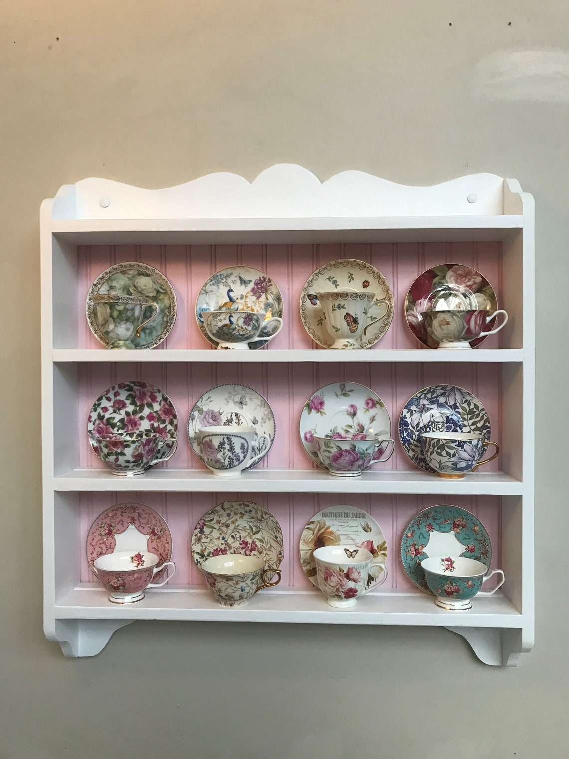 Wooden Teacup Shelf, Teacup Display, Teacup Collection, Country Living ...