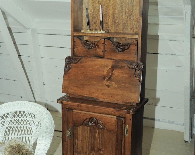 Small Drop Down Desk, Drop Down Table, Mini Secretary, Mini Desk, Entry ...