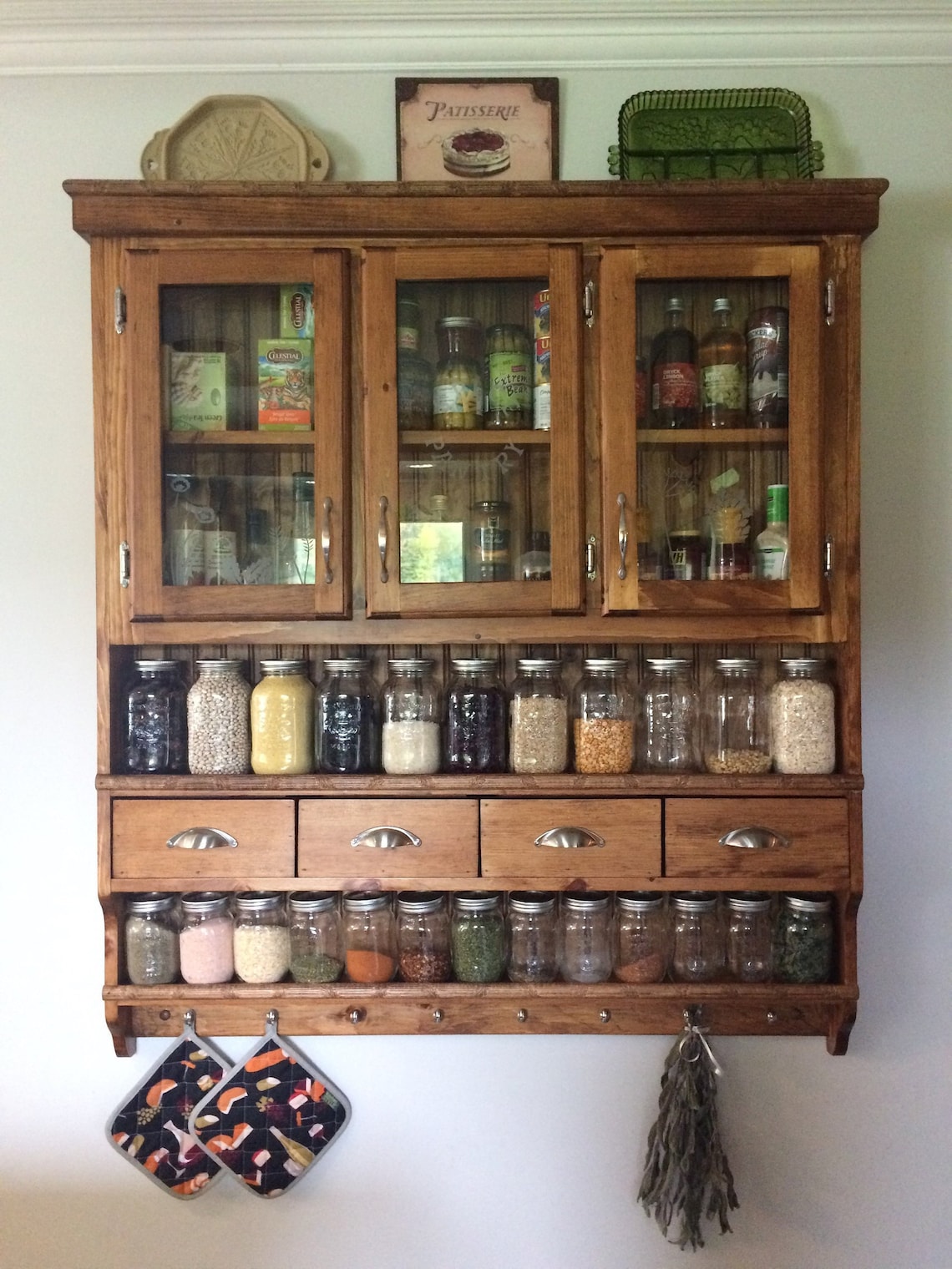 Spice Rack Mason Jar Shelf Chefs Spice Rack Organizer Wall - Etsy