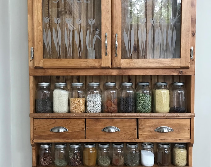Spice Rack, Mason Jar Shelf, Spice Cabinet, Chef's Pantry, Forever ...