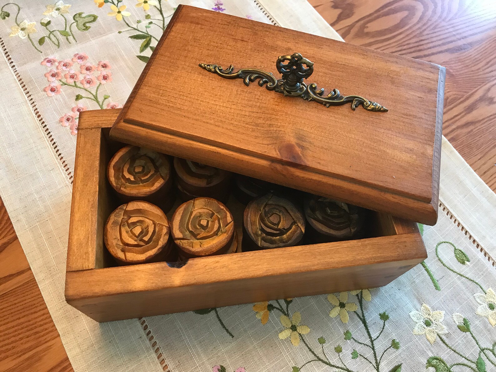 Checker Board Set, Checkers Set, Rose Checker Board With Rose Checkers ...