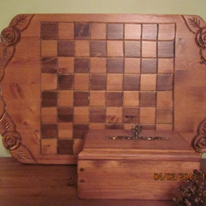 Checker Board Set, Checkers Set, Rose Checker Board With Rose Checkers ...