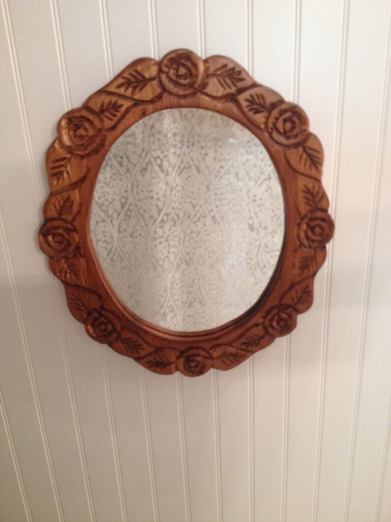 Rose Carved Mirror Small Size Mirror Bathroom Mirror - Etsy