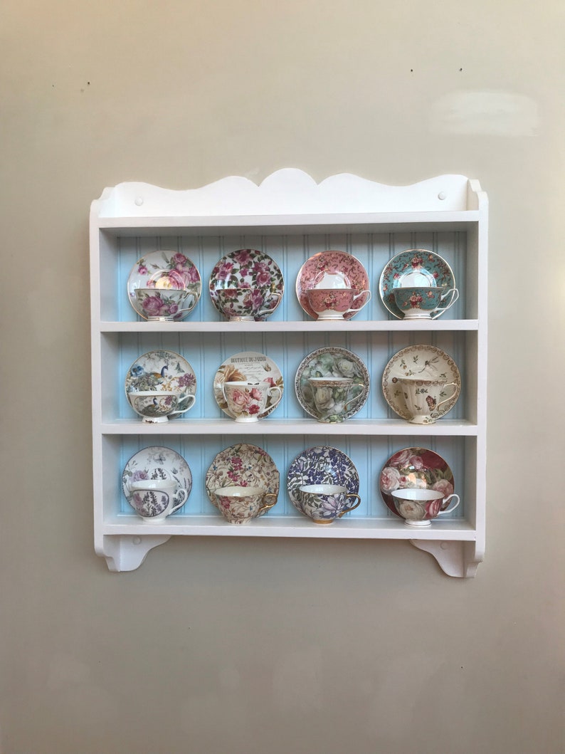 Teacup Shelf Teacup Display Teacup Collection Artisan - Etsy