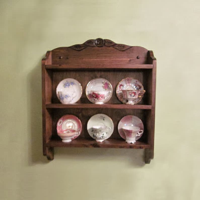 Teacup Shelf, Display Shelf, Wooden Shelf, Dish Shelf, Dish Display ...