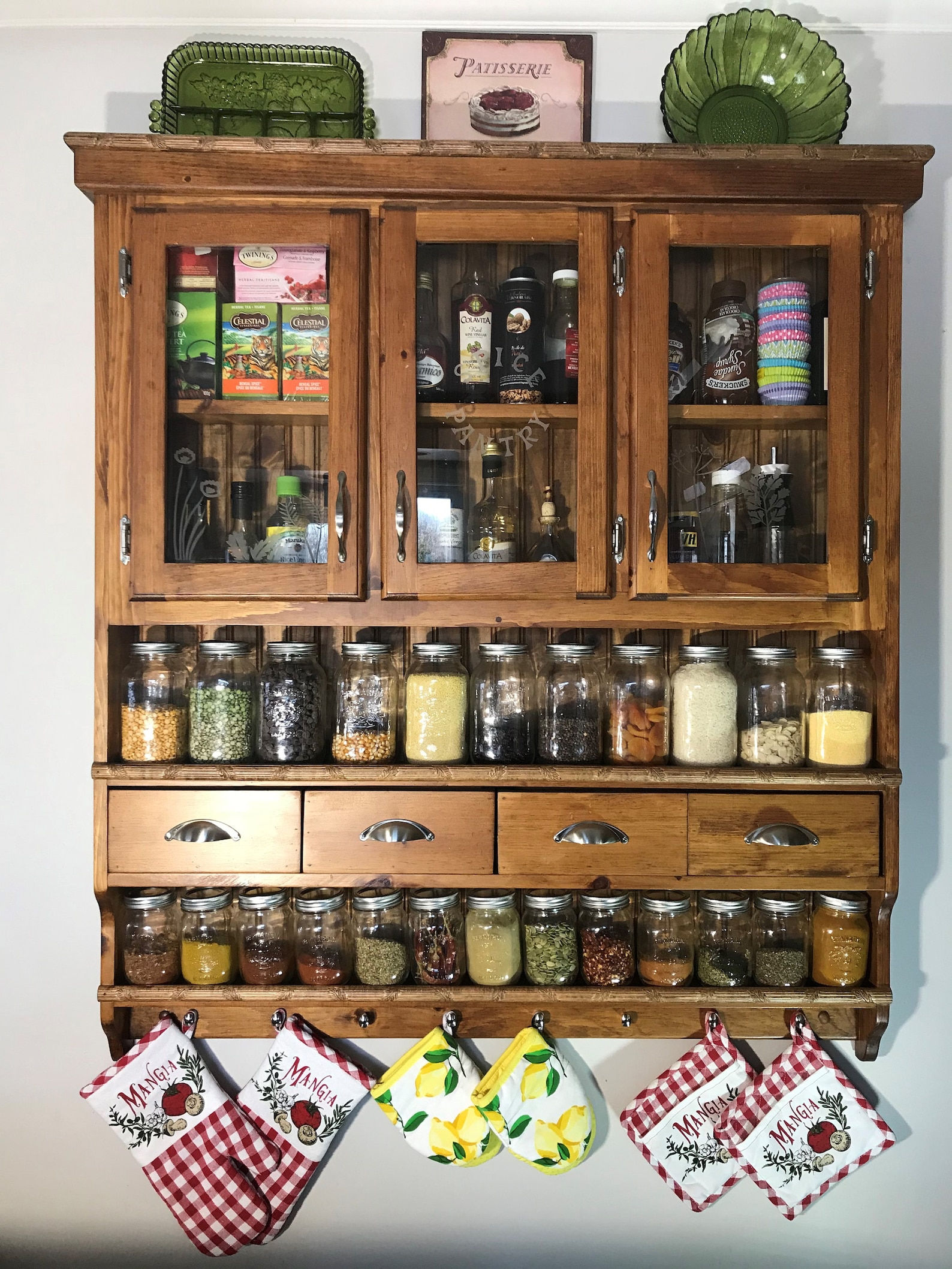 Spice Rack, Mason Jar Shelf, Chefs Spice Rack Organizer, Wall Mounted ...