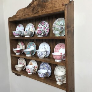Teacup Shelf, Teacup Display, Custom Shelf, Hand Carved Teacup ...