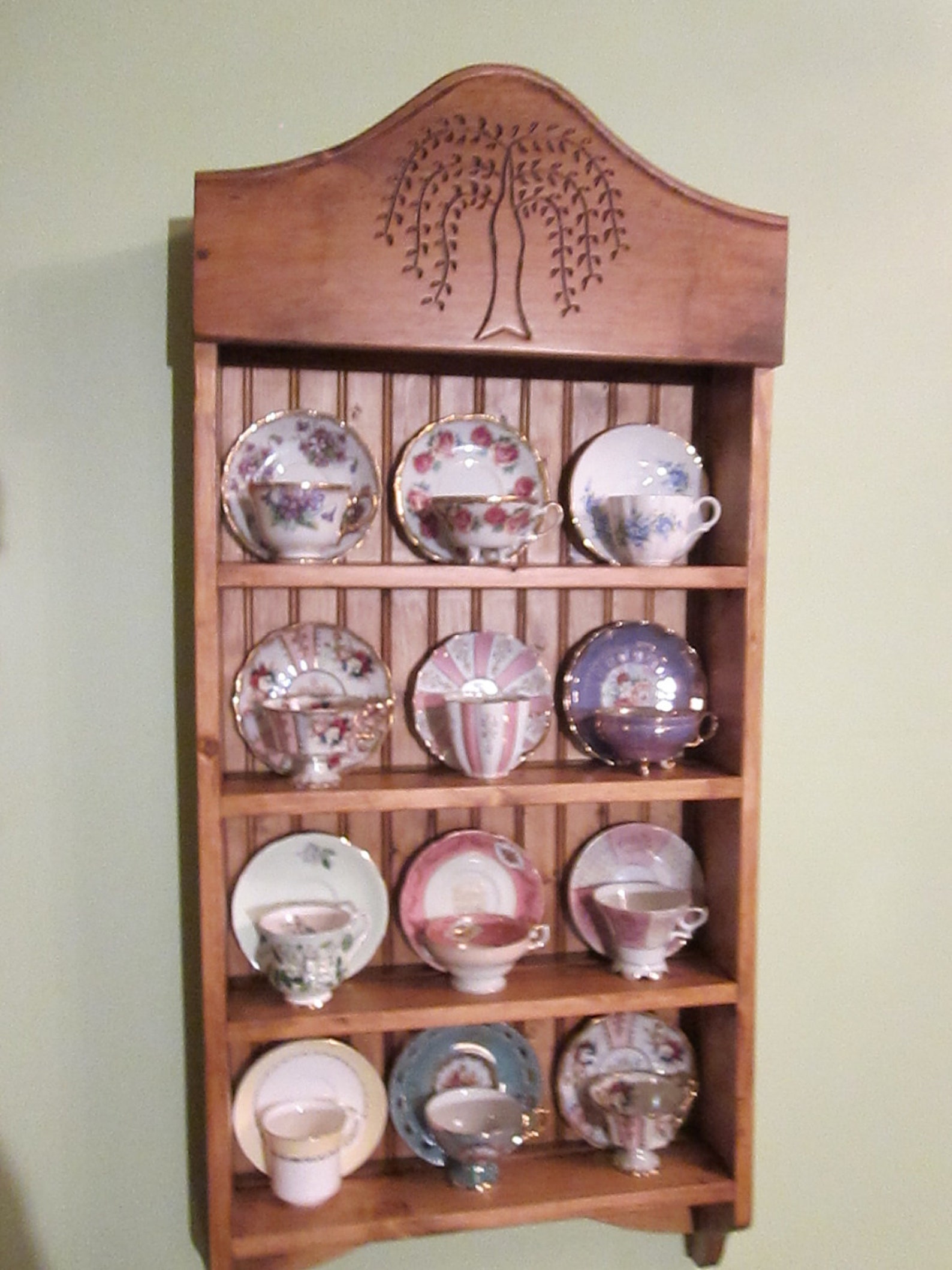 Teacup Shelf, Display Shelf, Teacup Rack, for 12 Cups Collectors Shelf ...