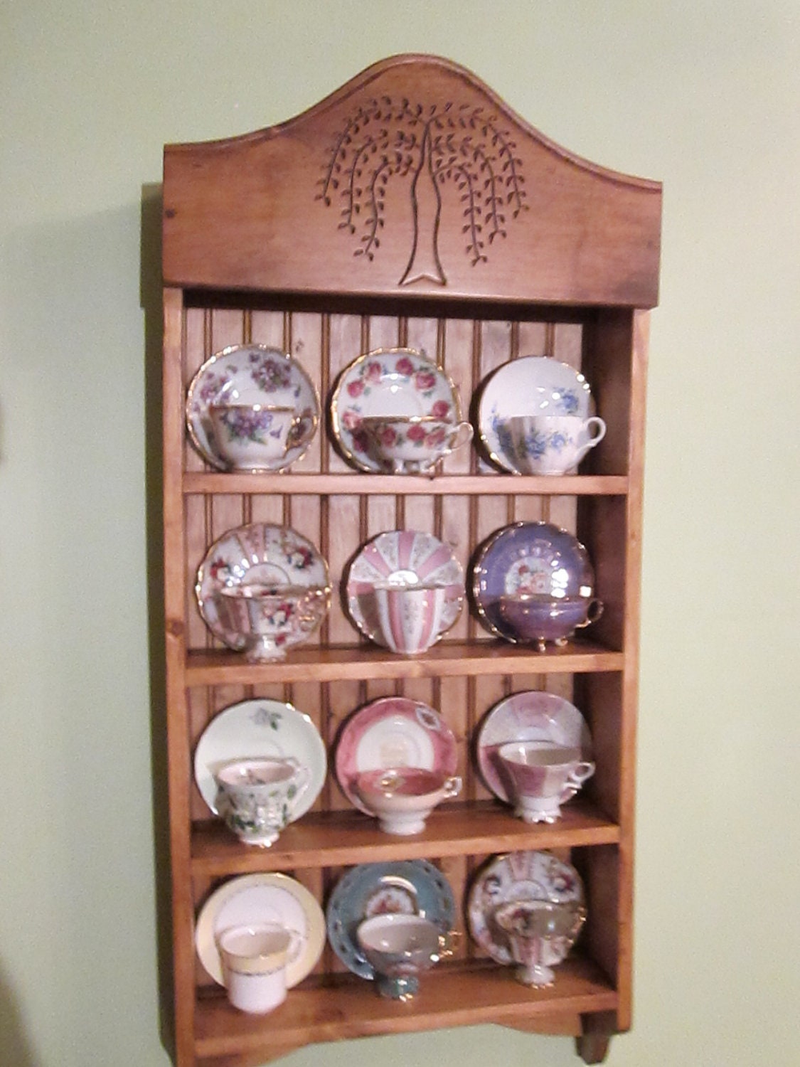 Teacup shelf display shelf teacup rack for 12 cups | Etsy