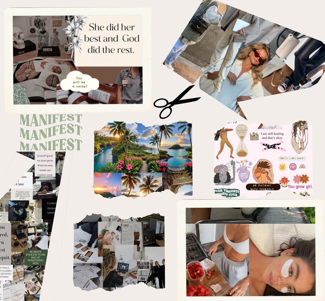 2025 Vision Board Printables, Vision Board Kit, Collage Kit, 2025 Goals ...