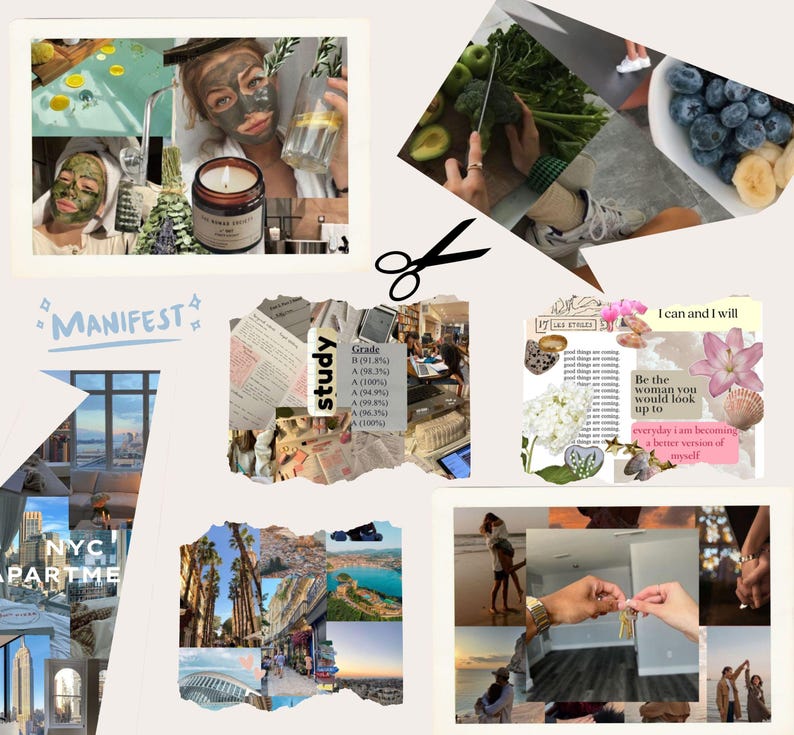 2025 Vision Board Printables, Vision Board Kit, Collage Kit, 2025 Goals ...
