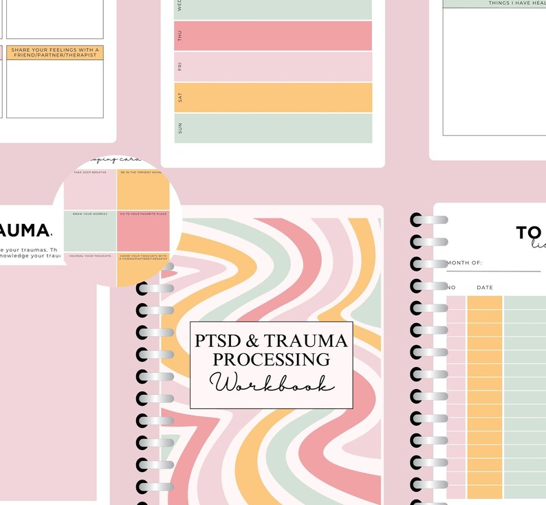 PTSD & Trauma Processing Worksheets,trauma Therapy Workbook for Adults,ptsd Workbook,trauma ...