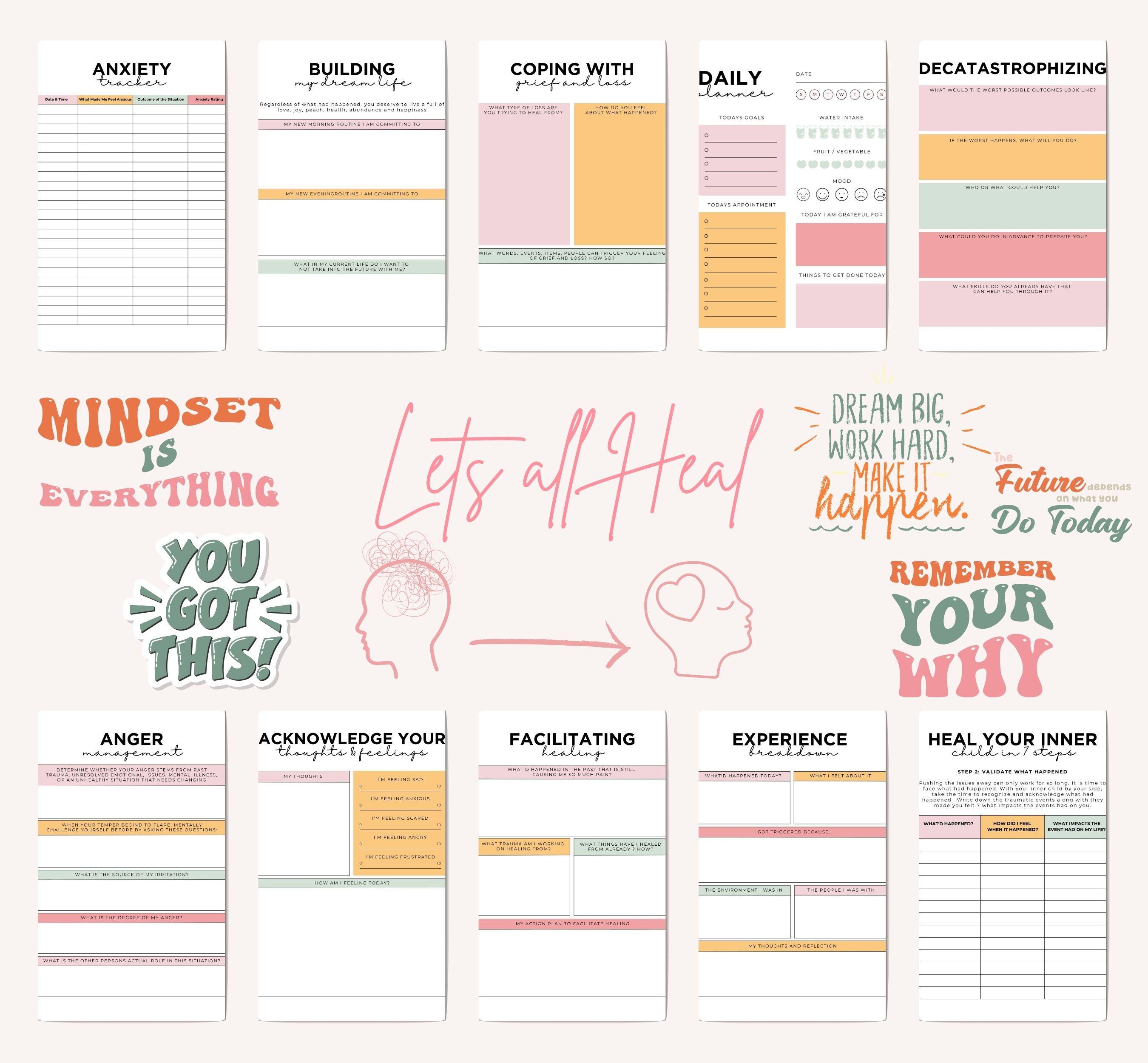 PTSD & Trauma Processing Worksheets,trauma Therapy Workbook for Adults ...