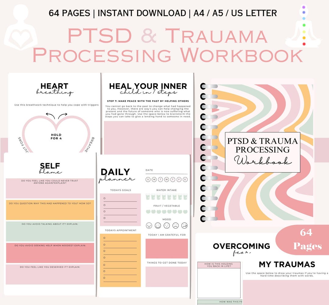 PTSD & Trauma Processing Worksheets,trauma Therapy Workbook for Adults ...