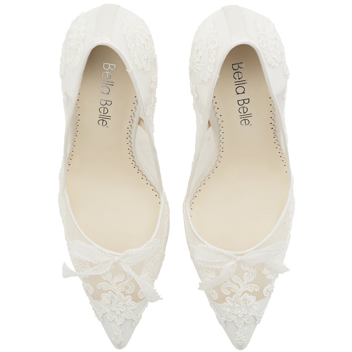White Flower Wedding Shoes Lace Heels | Etsy