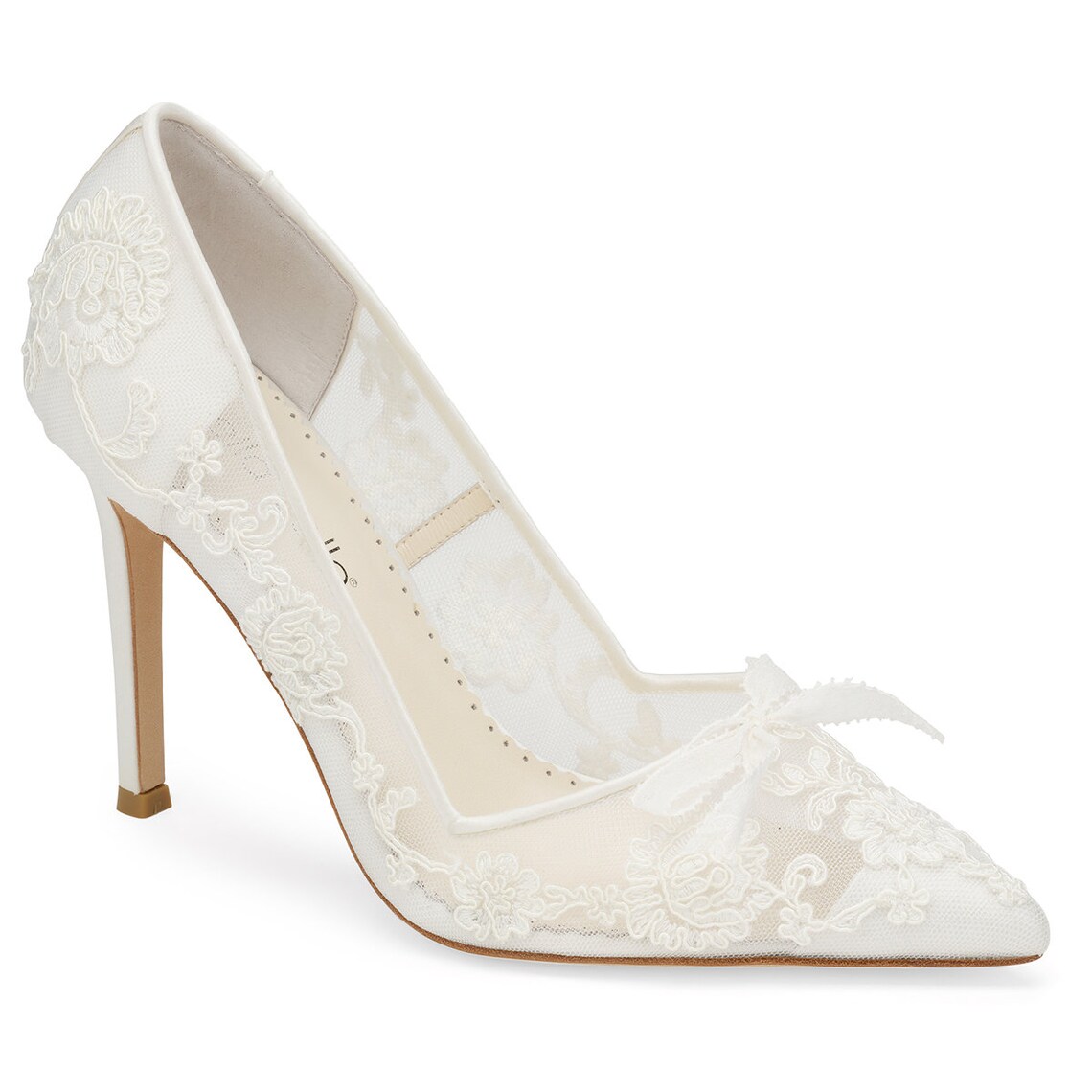 White Flower Wedding Shoes Lace Heels | Etsy