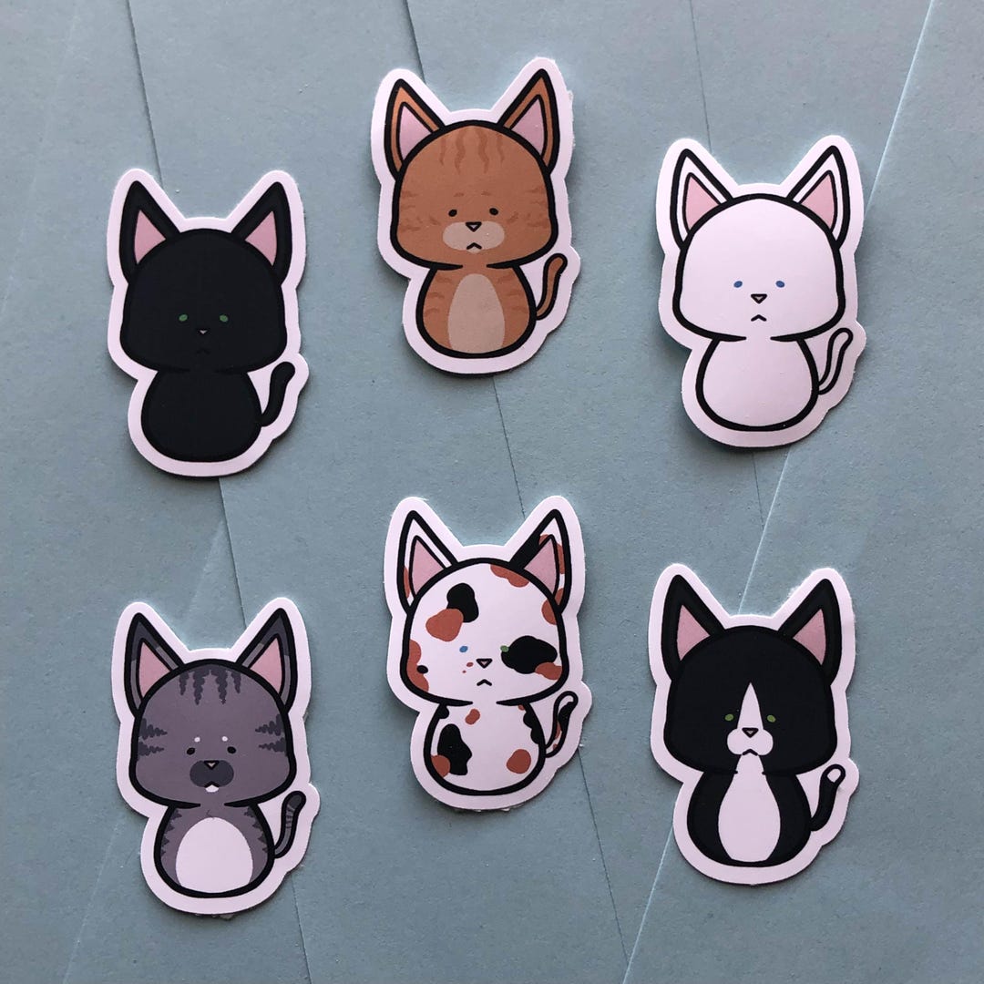 Smol Kitty Vinyl Stickers (pack of 6) - Etsy