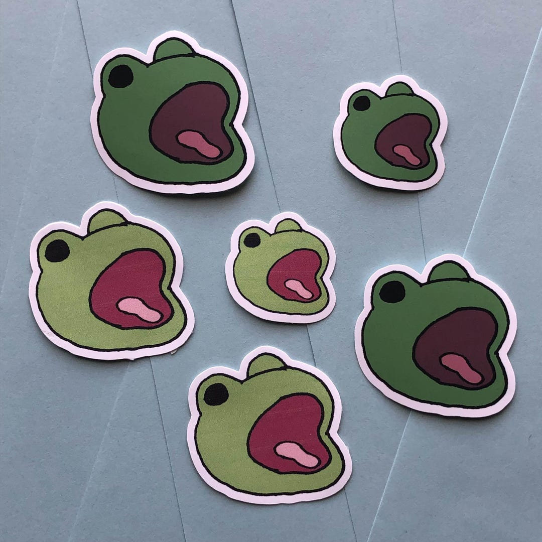 Yelling Frog Vinyl Sticker - Etsy
