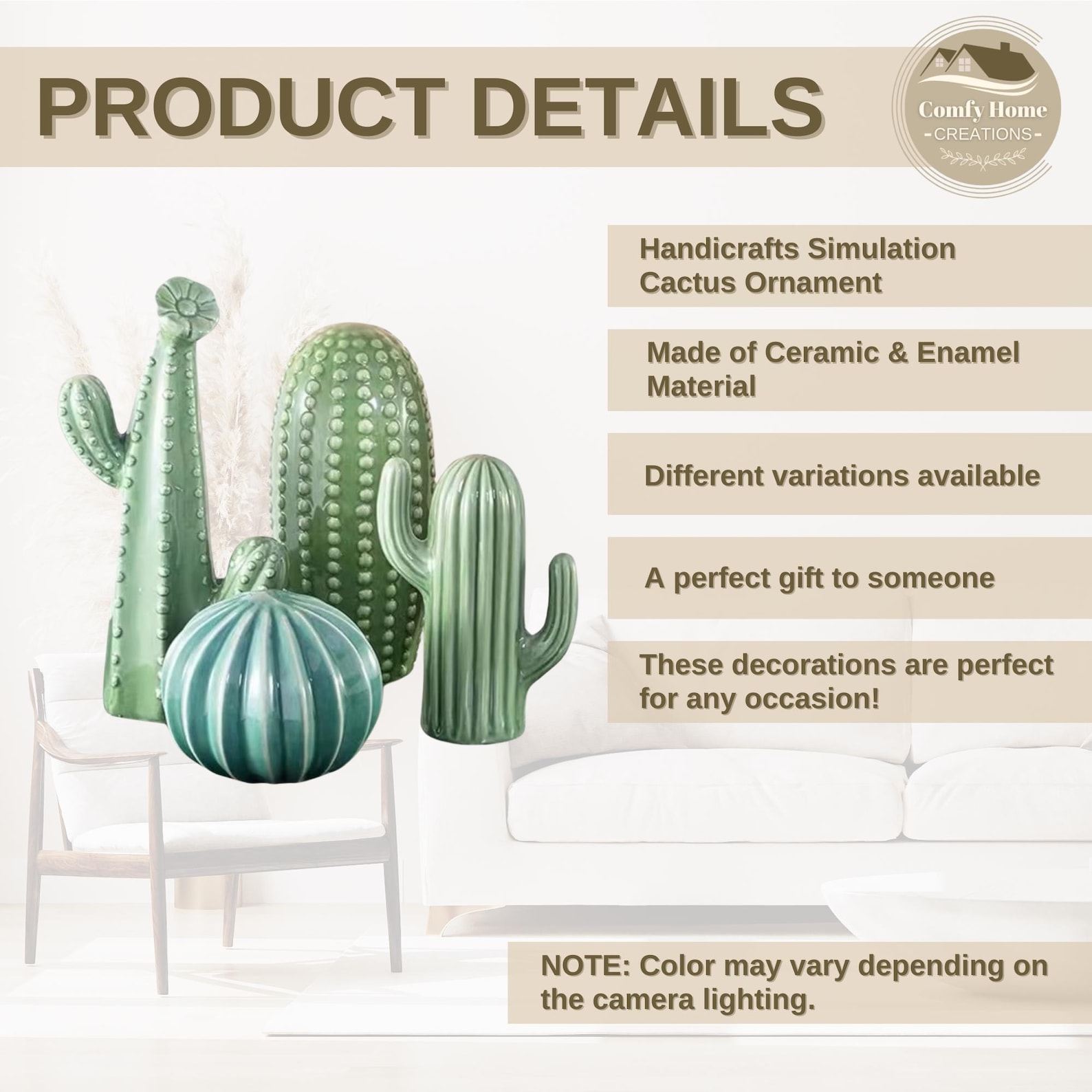 Handcrafted Ceramic Cactus Ornament: Succulent Planter Pot - Etsy