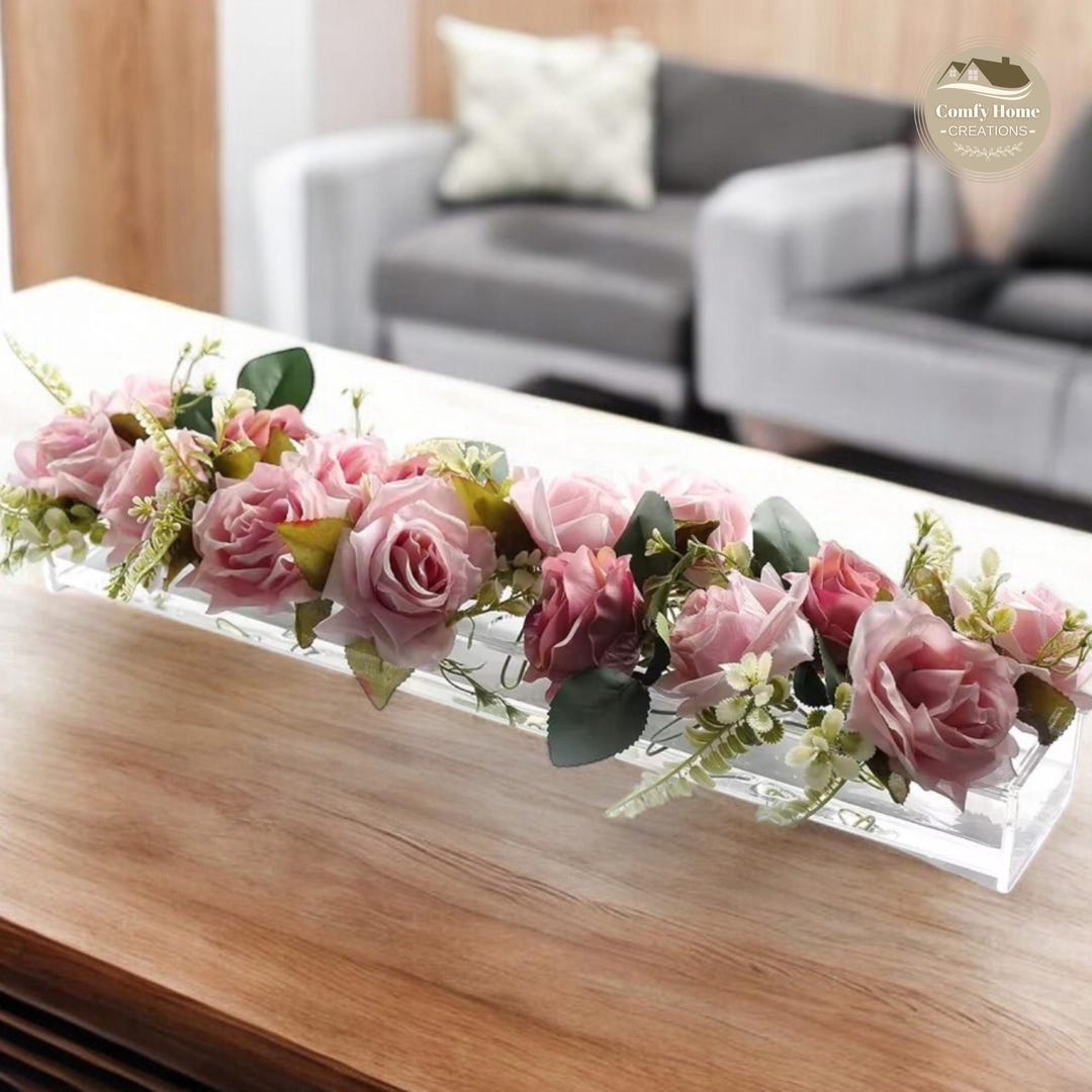 Clear Acrylic Rectangular Flower Vase: Modern Floral Decor - Etsy