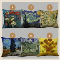 Van Gogh Starry Night Pillows - Vintage Art Pillow, Artsy Aesthetic ...