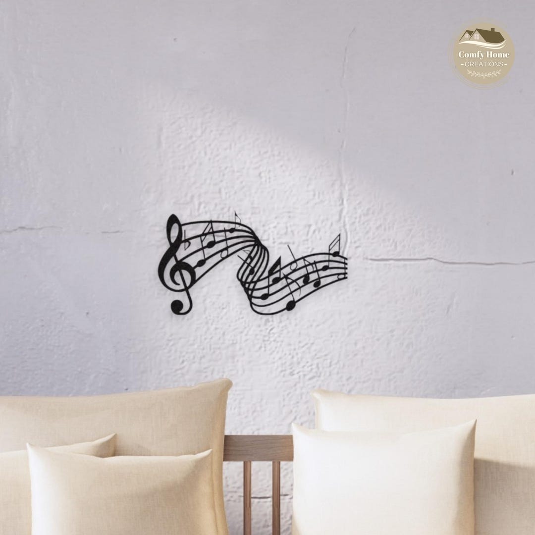 Decorative Musical Notes Wall Decor, Metal Music Wall Art, Easy-to ...
