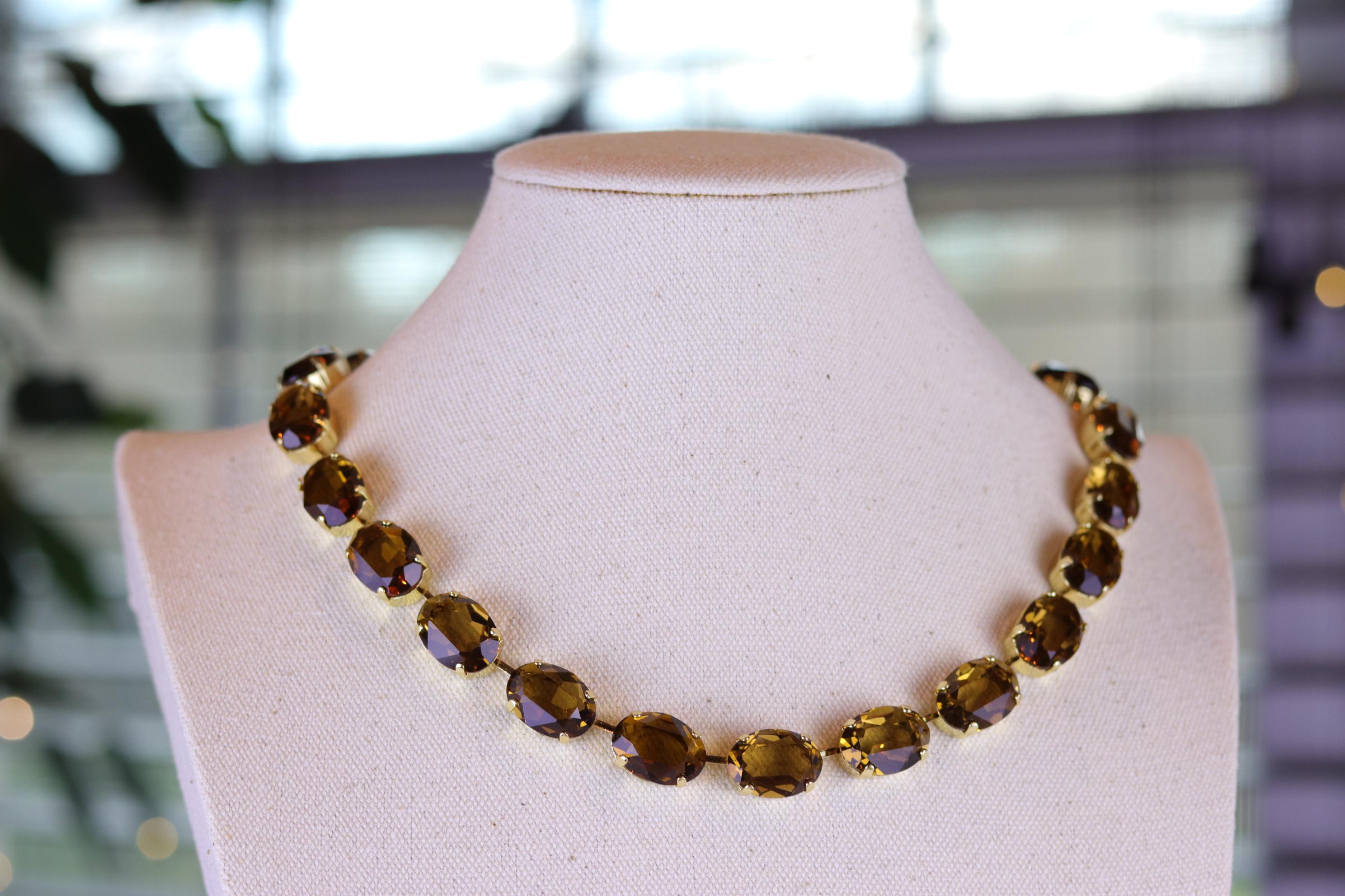 Anna Wintour Smoked Colorado Topaz Necklace Brown Neutral J Crew, Ralph ...