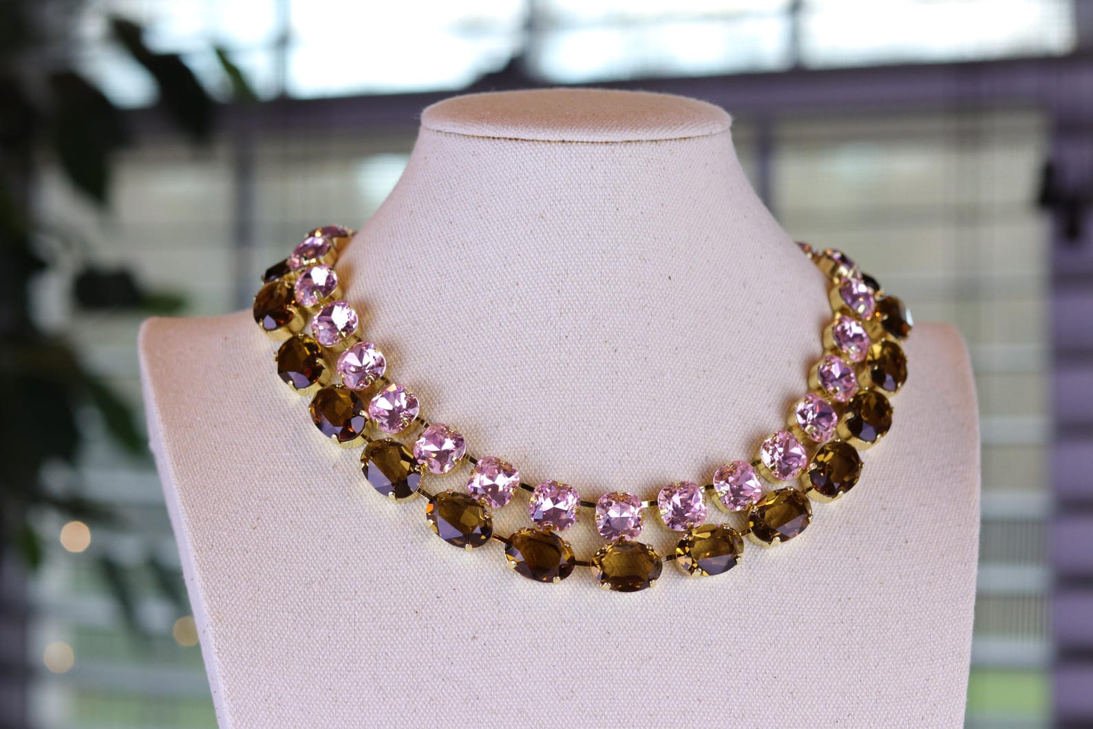 Anna Wintour Smoked Colorado Topaz Necklace Brown Neutral J Crew, Ralph ...