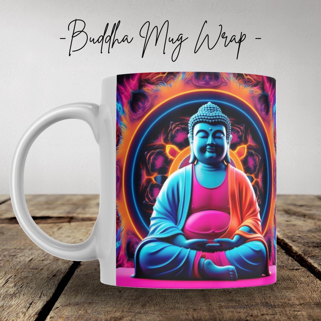 Buddha Mug Wrap for Mug Sublimation Design, Coffee Cup Wrap, 11oz 15oz ...