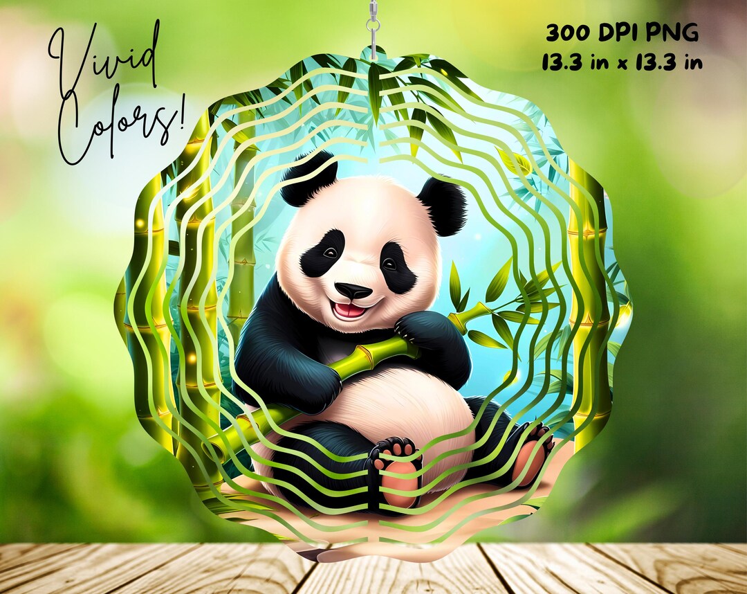 Panda Wind Spinner PNG, Happy Panda Animal Spinner Sublimation Design ...