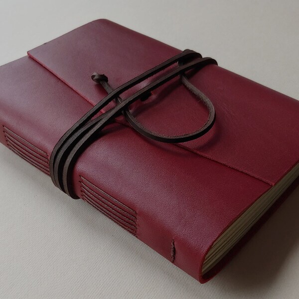 Red Leather Journal - Etsy