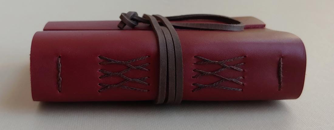 Leather Journal 4" X 6" Deep Red Leather Diary Sketchbook Notebook ...