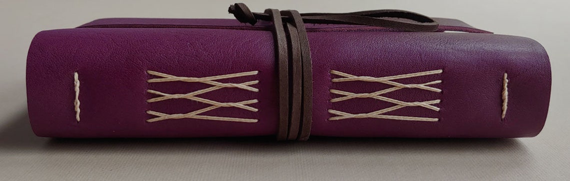 Purple Leather Journal 5.5"x 7.5" Leather Notebook Travel Diary ...