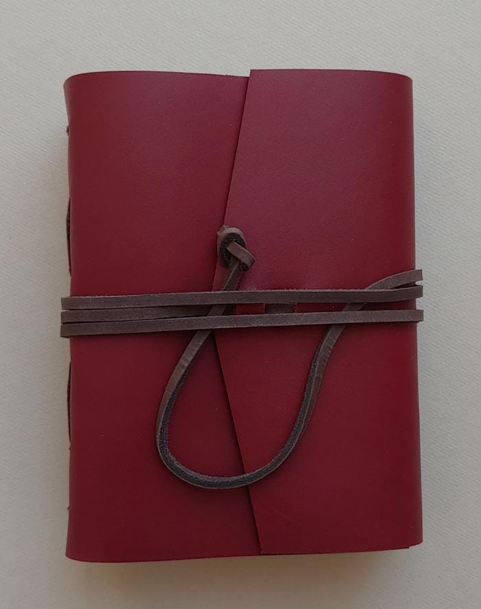 Leather Journal 4" X 6" Deep Red Leather Diary Sketchbook Notebook ...