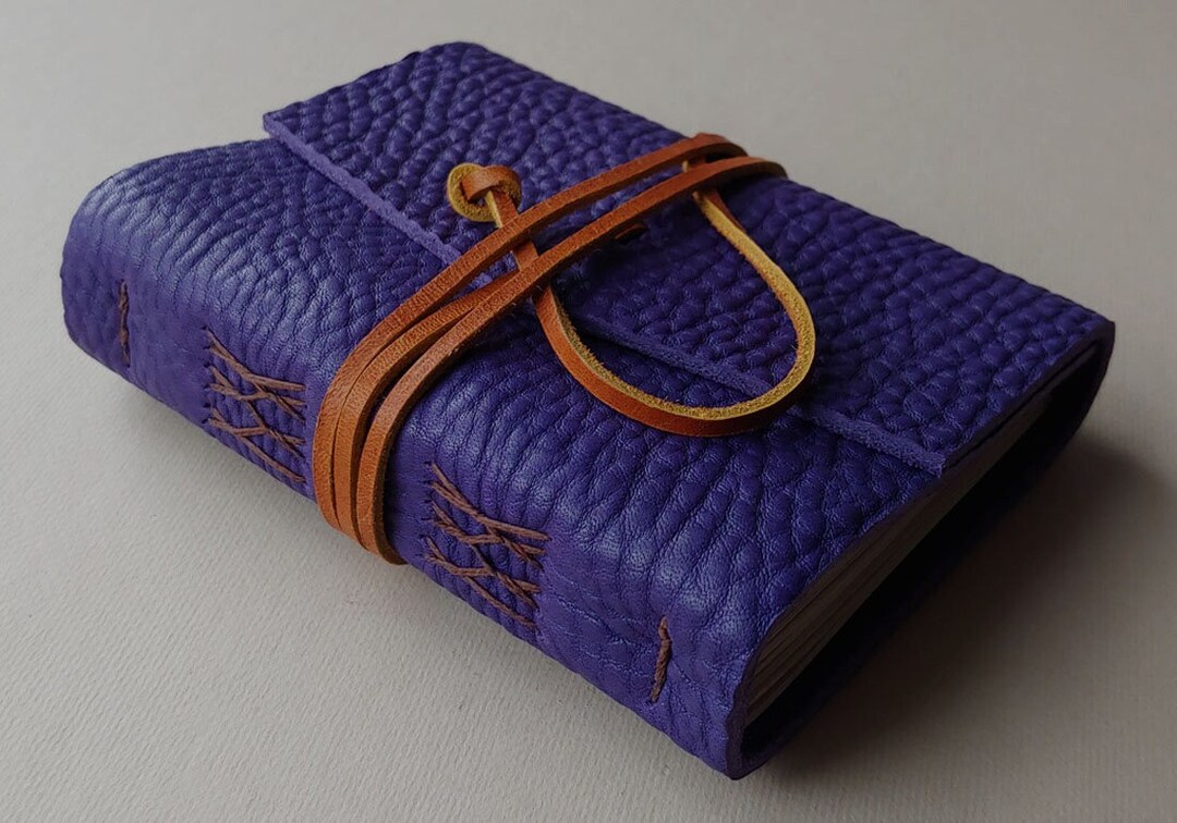 Leather Journal 4 X 6 Purple Leather Notebook Diary Sketchbook Travel ...